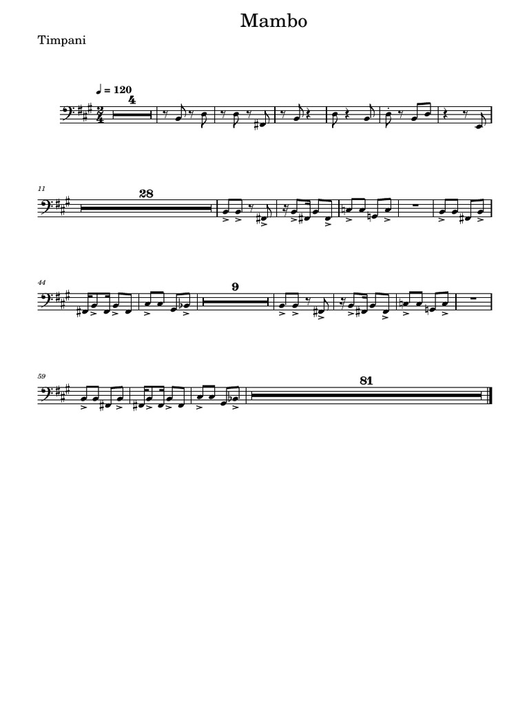 Mambo Percussion Notation Guide | PDF
