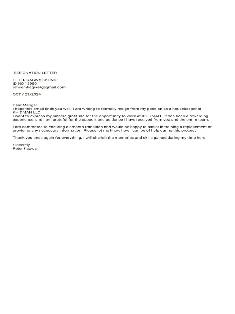 PDF Resignation | PDF