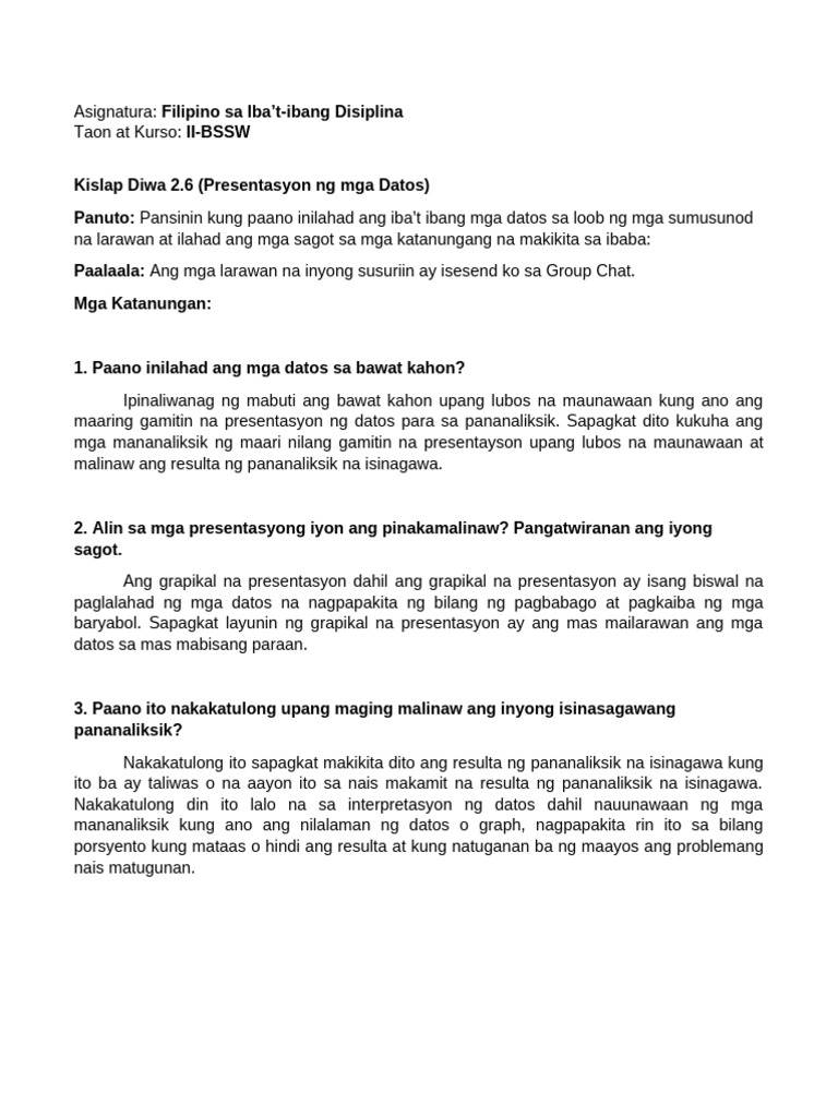 Filipino Sa Iba'T-ibang Disiplina (Kislap Diwa 2.6) | PDF