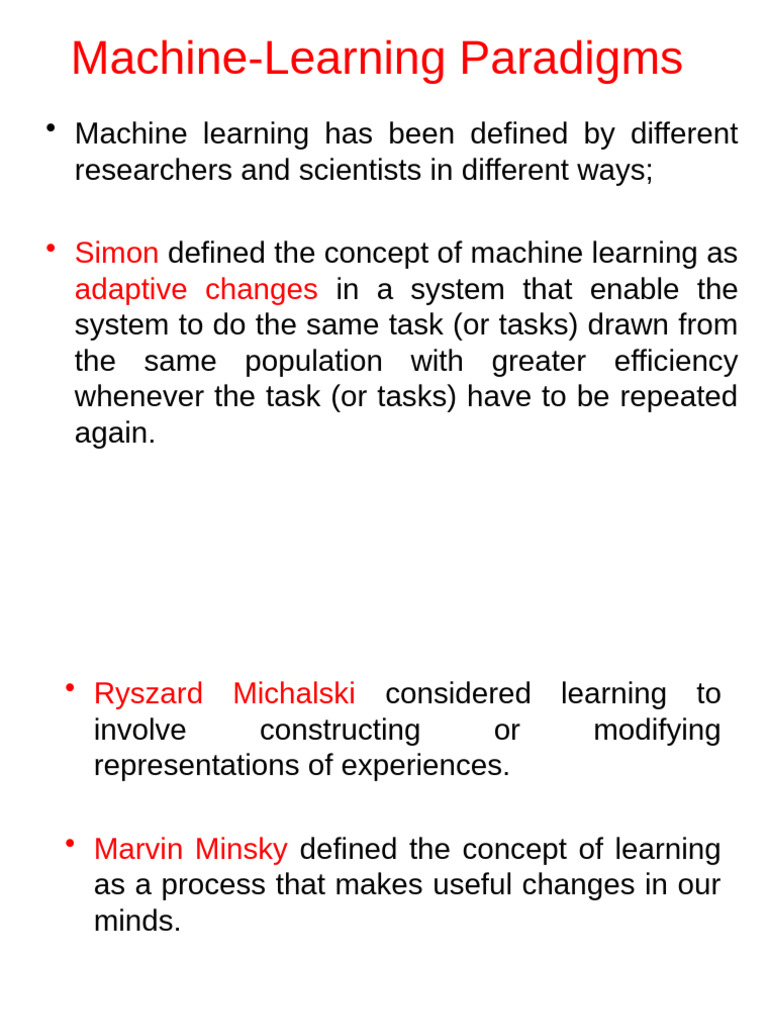 Overview of Machine Learning Paradigms | PDF | Machine Learning | Analogy