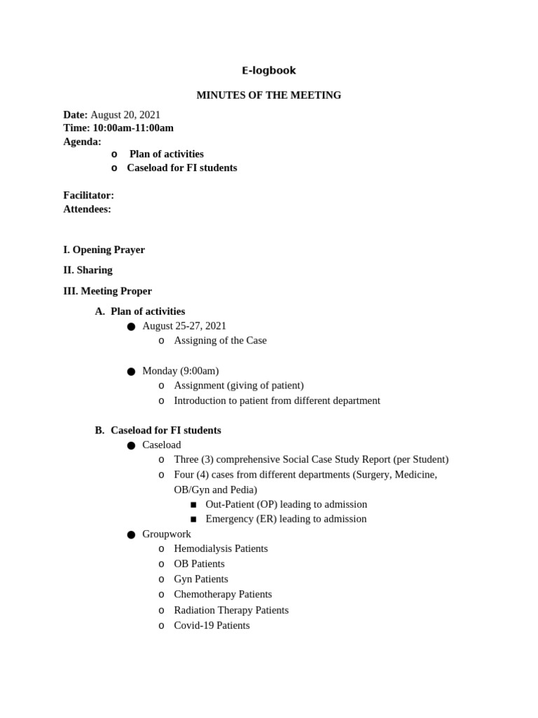 E-Logbook (With Sample) For Social Work Students | PDF