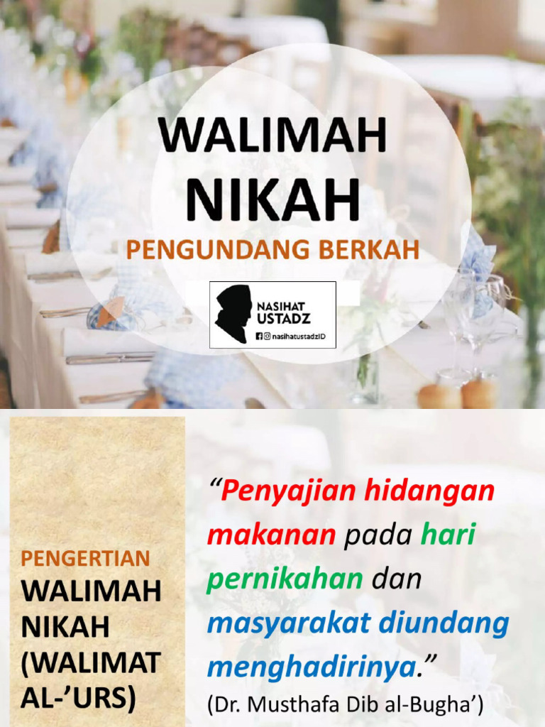 55 Walimah Nikah Pengundang Berkah - Nasihat Ustadz | PDF