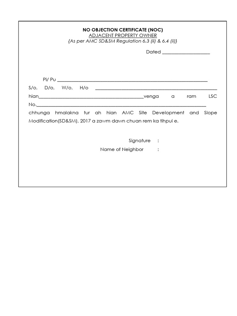 NOC (Adjacent Neighbor) - 13022023125437 | PDF