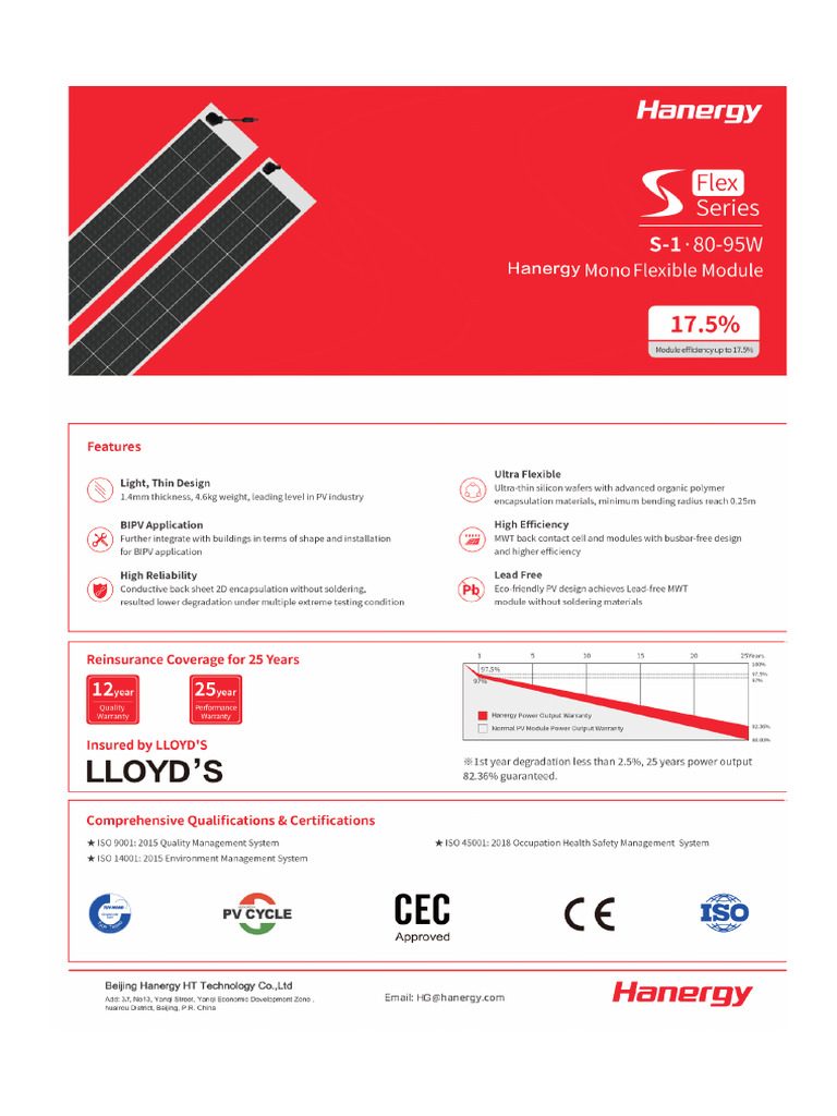 Hanergy Mono Flex 80-95W | PDF