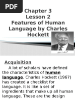 Features of Human Language by Hockett | PDF | Cognition | Neuroscience