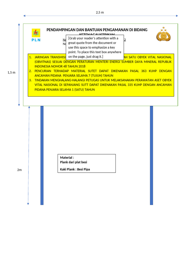 Desain Plank Besi untuk Keamanan SUTT | PDF