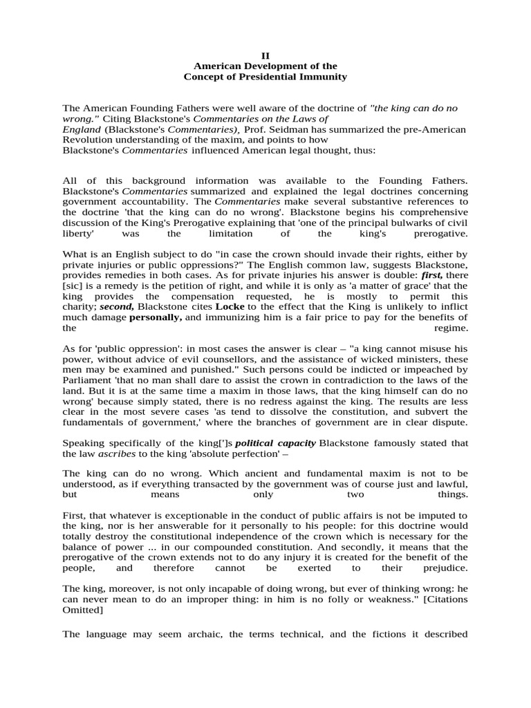 Presidential Immunity | PDF | Qualified Immunity | Sovereign Immunity