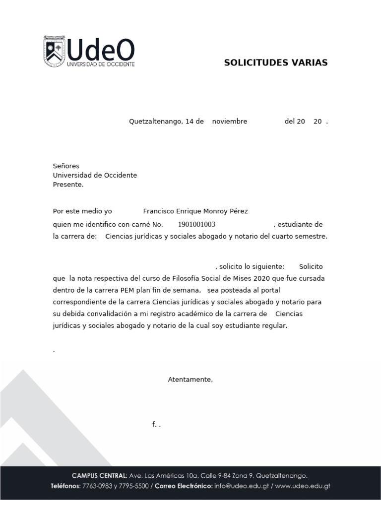 Protec - Solicitudes Varias | PDF