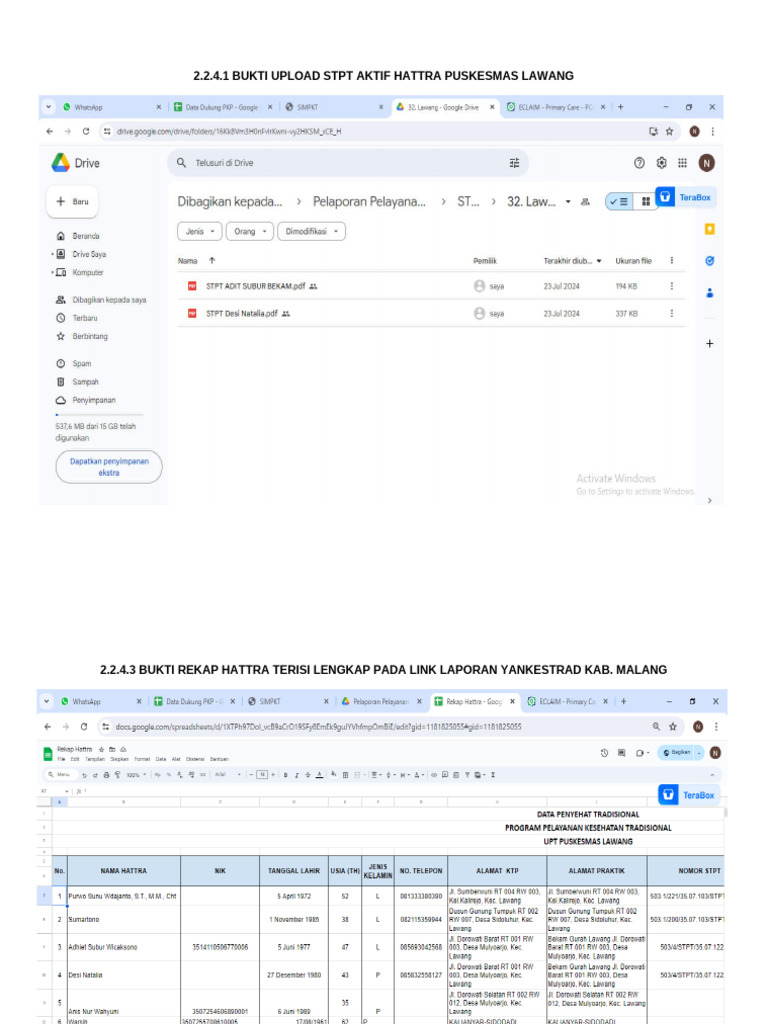 Bukti Dukung Desk PKP Yankestrad Semester 1 Tahun 2024 | PDF