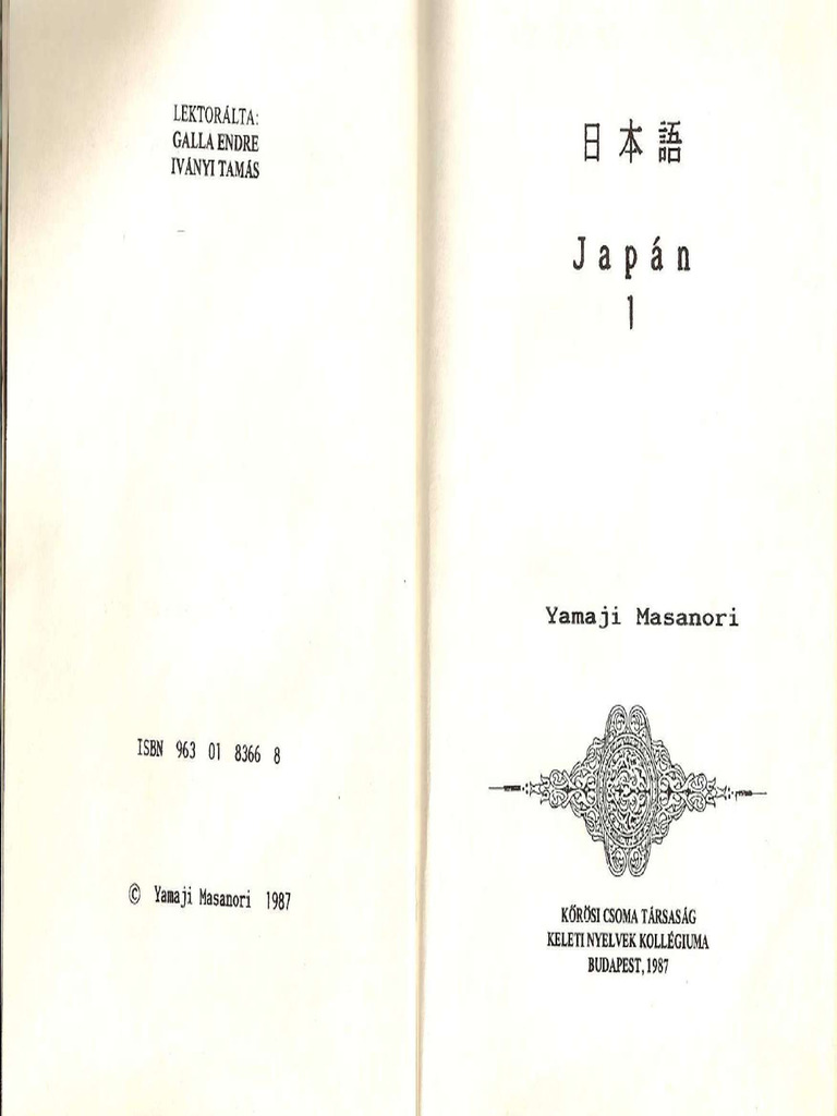 Japán Nyelvkönyv (Yamaji Masanori) | PDF