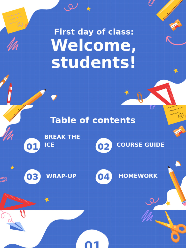 First Day of Class - Welcome, Students! | PDF