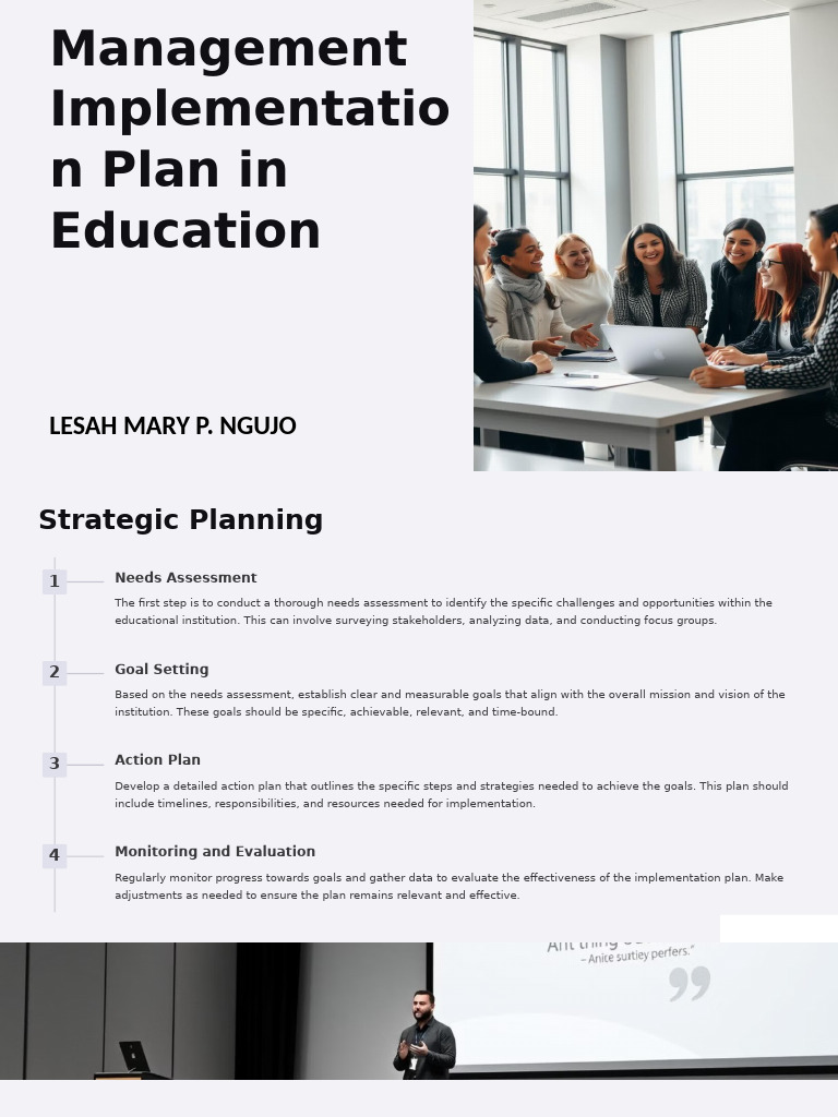 Management Implementation Plan in Education | PDF | Educational ...