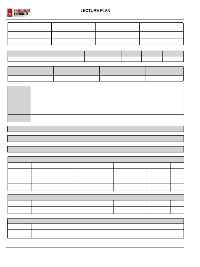 LecturePlan MC305 24CAP-602 | PDF | Databases | Sql