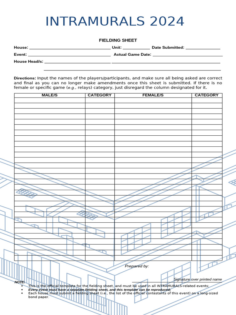 Intramurals Fielding Sheets | PDF