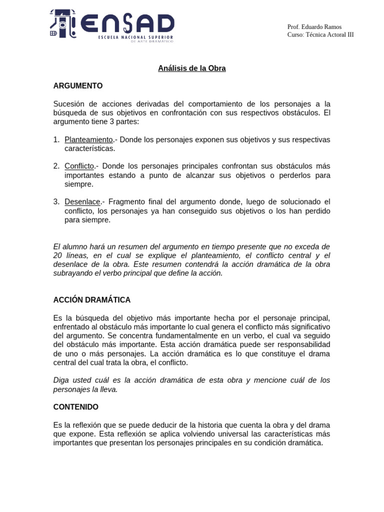 1 Análisis de Una Obra Dramática | PDF