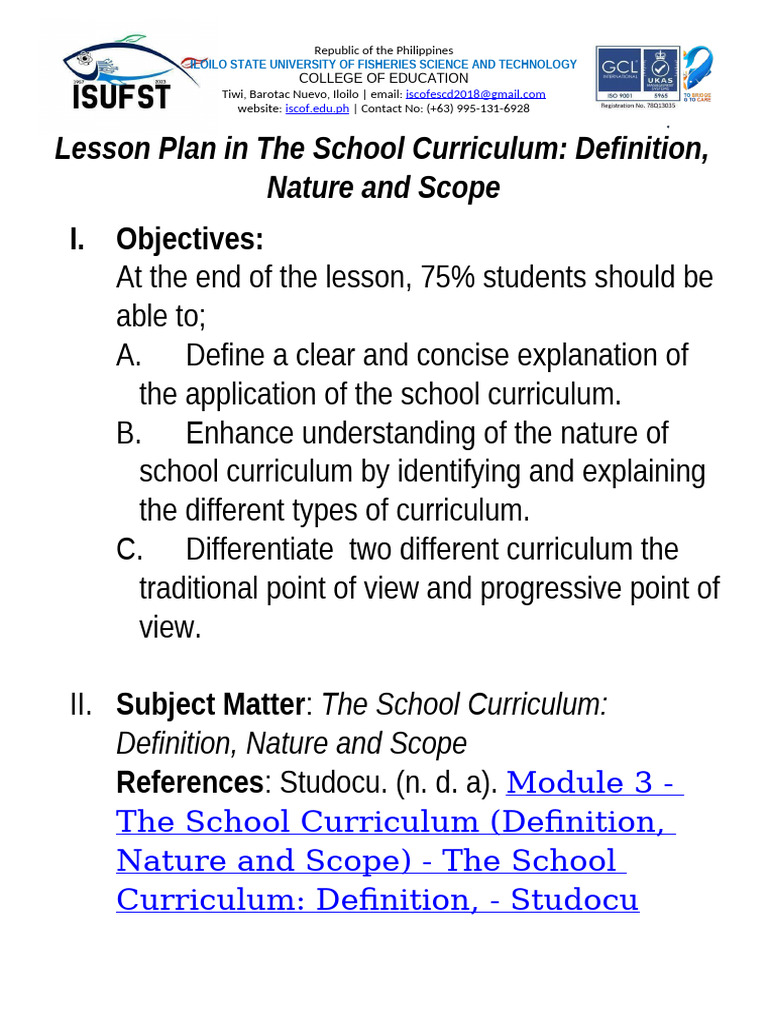 The School Curriculum Definition, Nature, and Scope | PDF | Curriculum