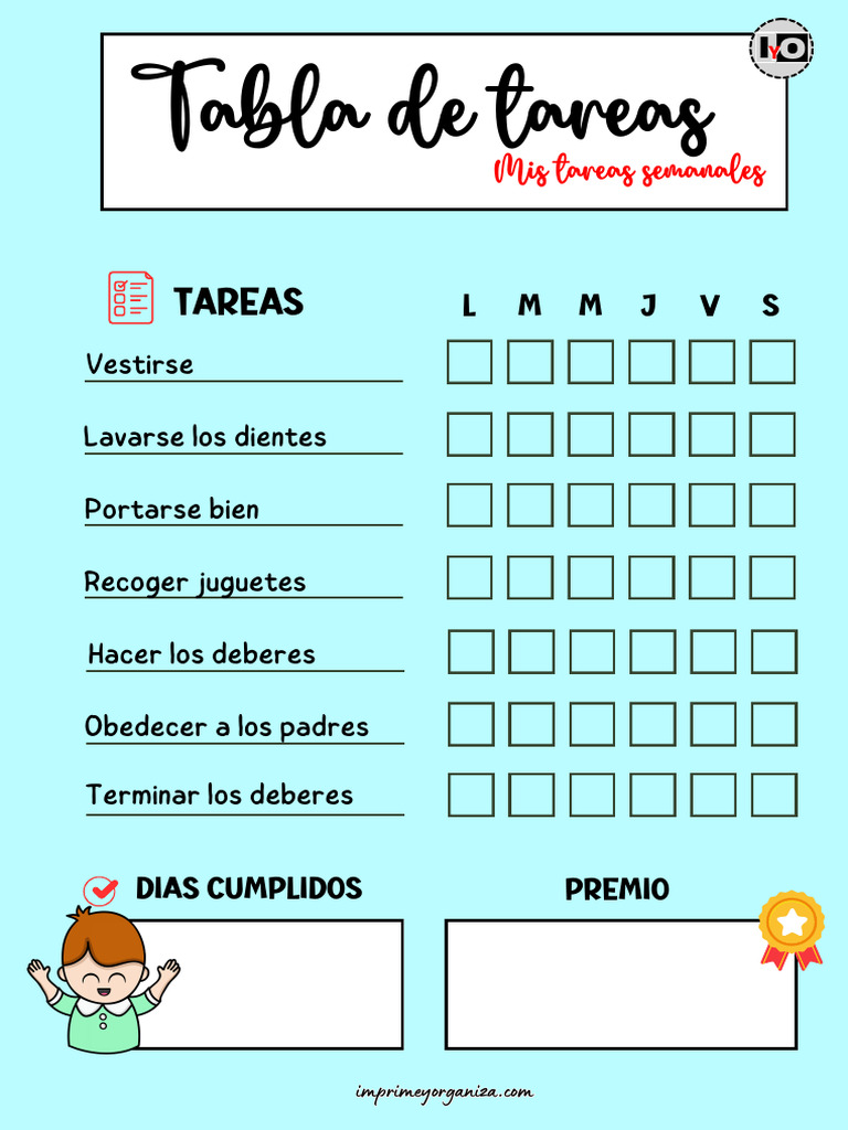 Tabla de Tareas Azul | PDF