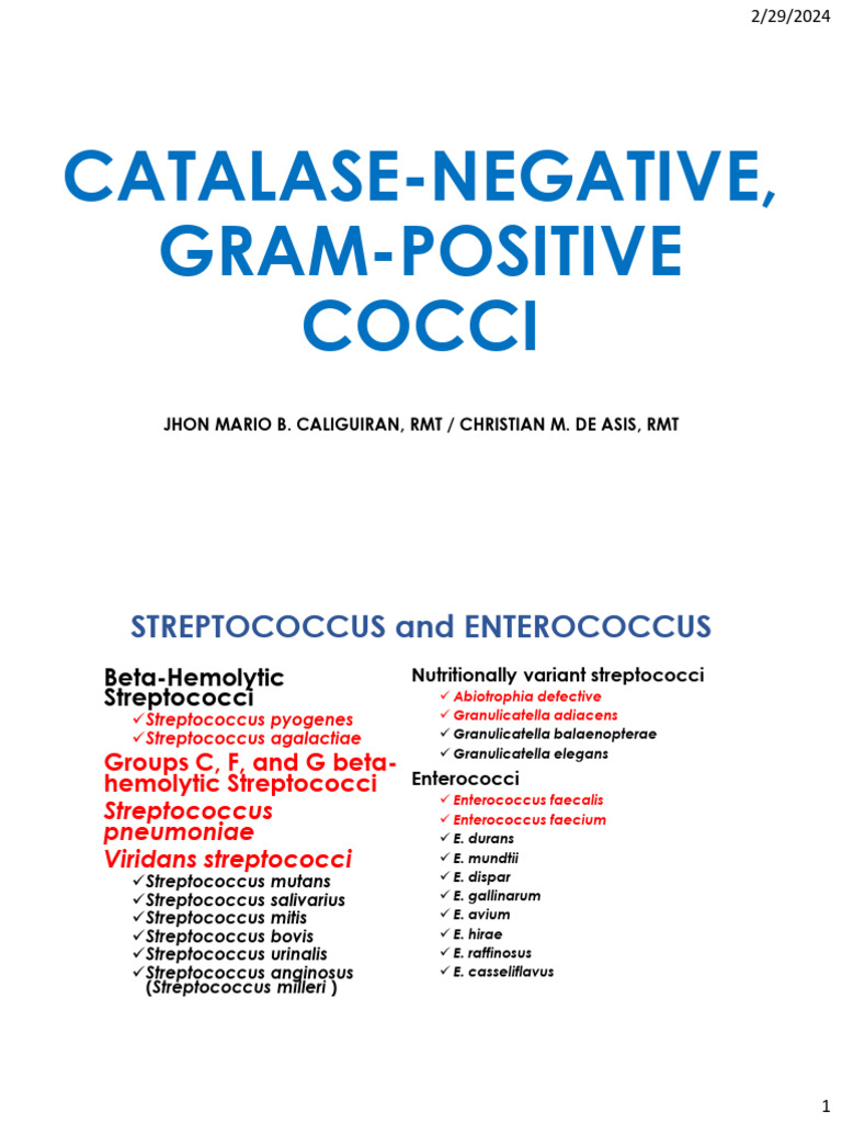 Streptococci | PDF | Streptococcus | Diseases And Disorders