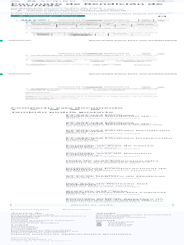 Formato de Rendición de Cuentas PDF Business Science | PDF