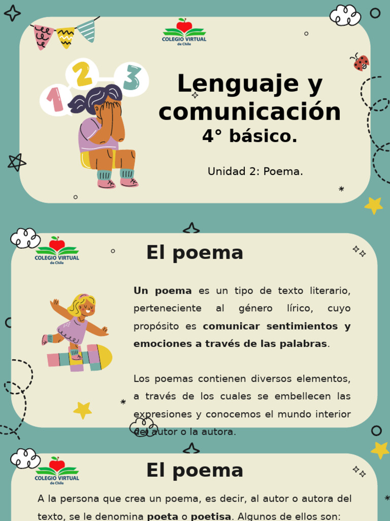 001-4b-Lenguaje-Teã Rico-Unidad 2-Poema | PDF | Rima | Poesía