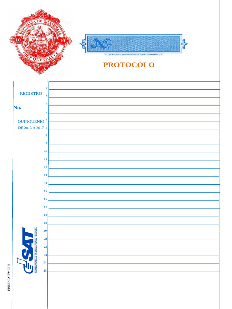 FORMATO PARA ESCRITURAS, HOJA PROTOCOLO | PDF