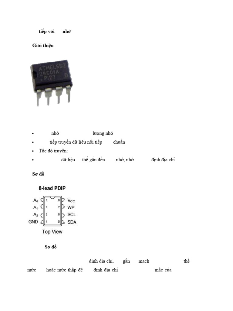 Giao Tiep I2c - Ic24c01 | PDF