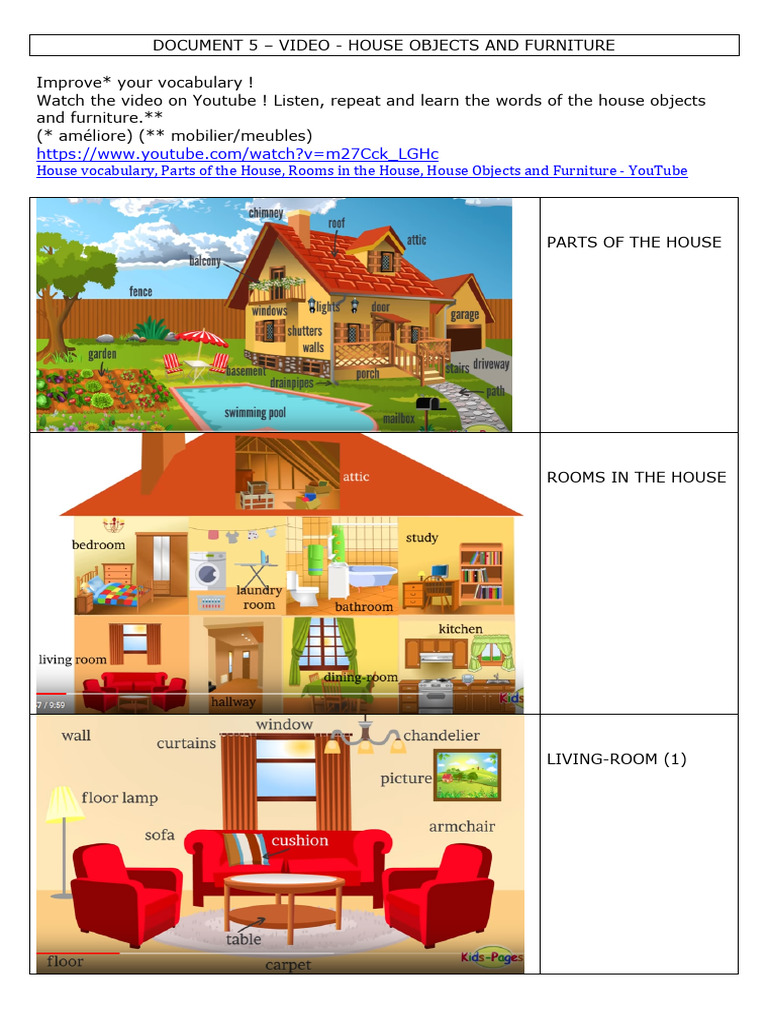 DOCUMENT 5 - VIDEO - House Objects and Furniture | PDF