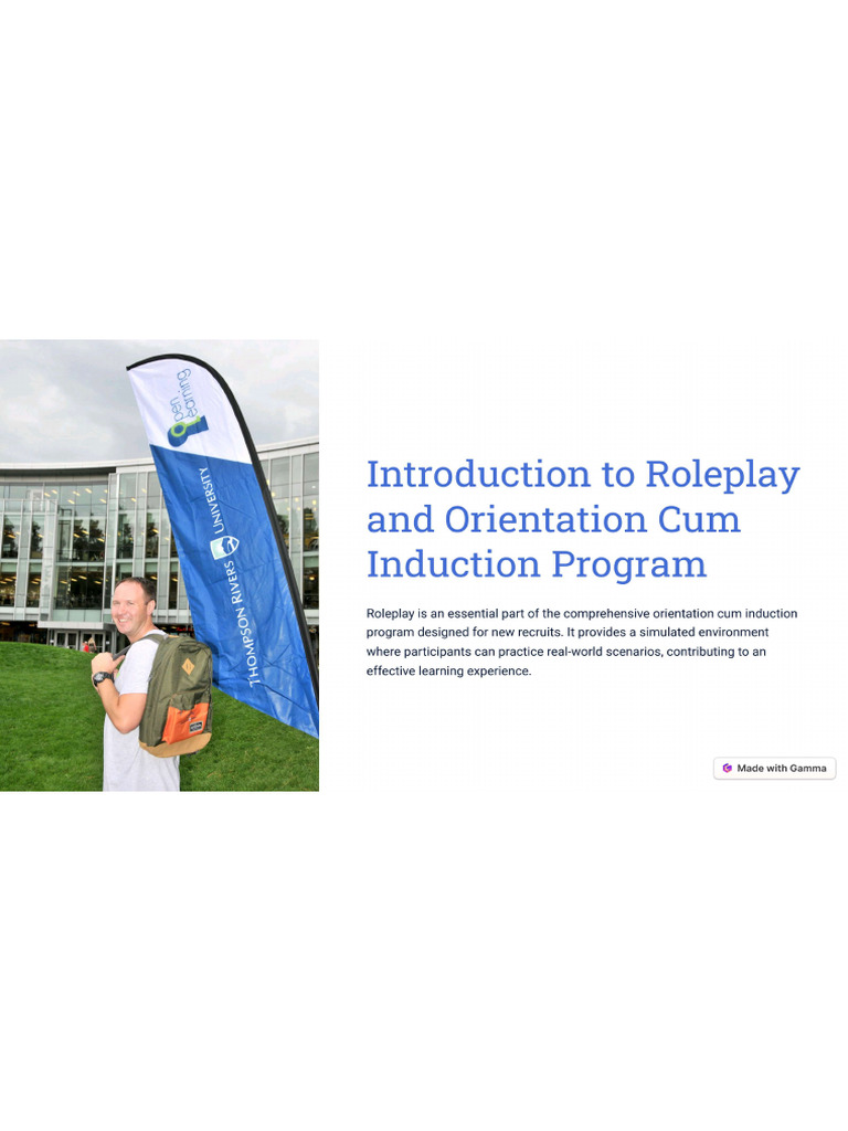 Introduction To Roleplay and Orientation Cum Induction Program | PDF