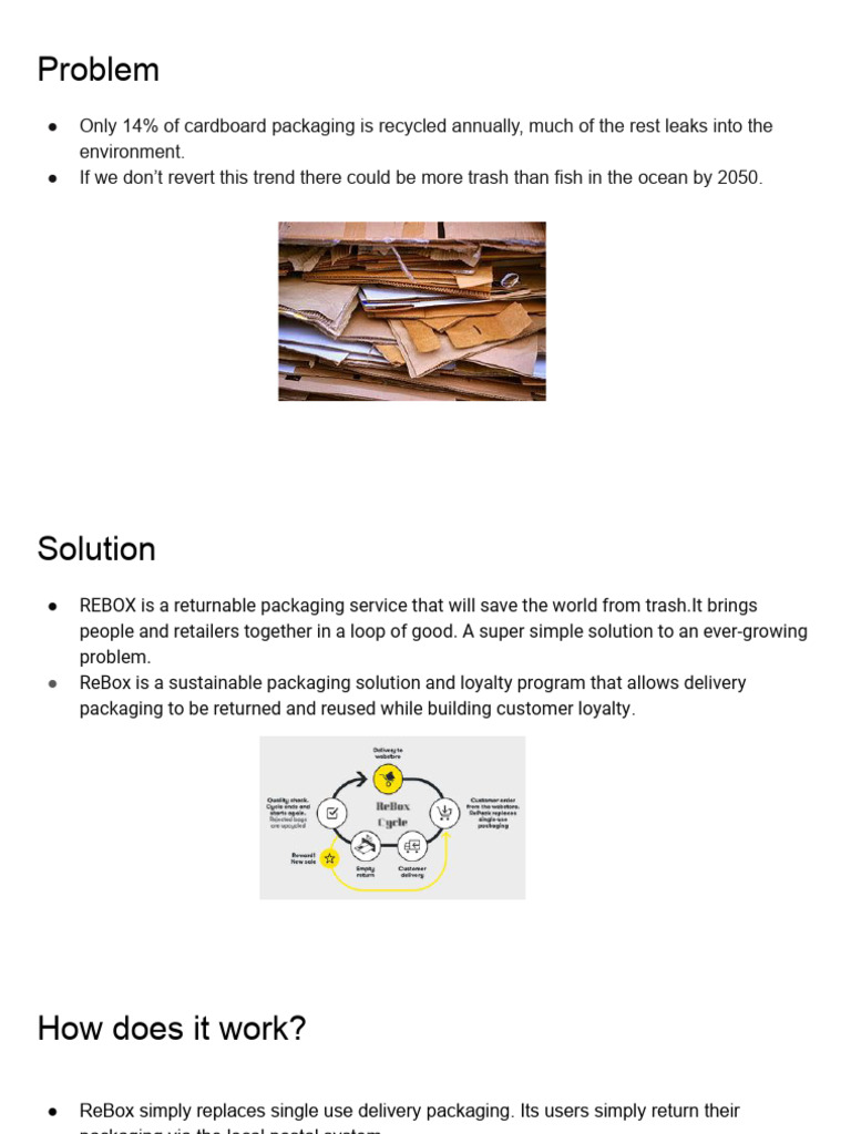 REBOX: Sustainable Returnable Packaging Solution | PDF