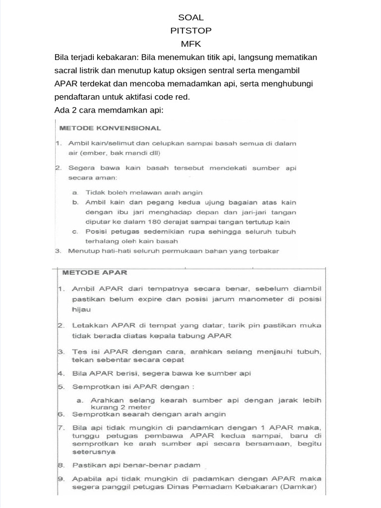 PDF Soal Pitstop MFK Fix | PDF