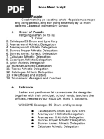 SCRIPT in Intramurals | PDF | Meetings | Ceremonies