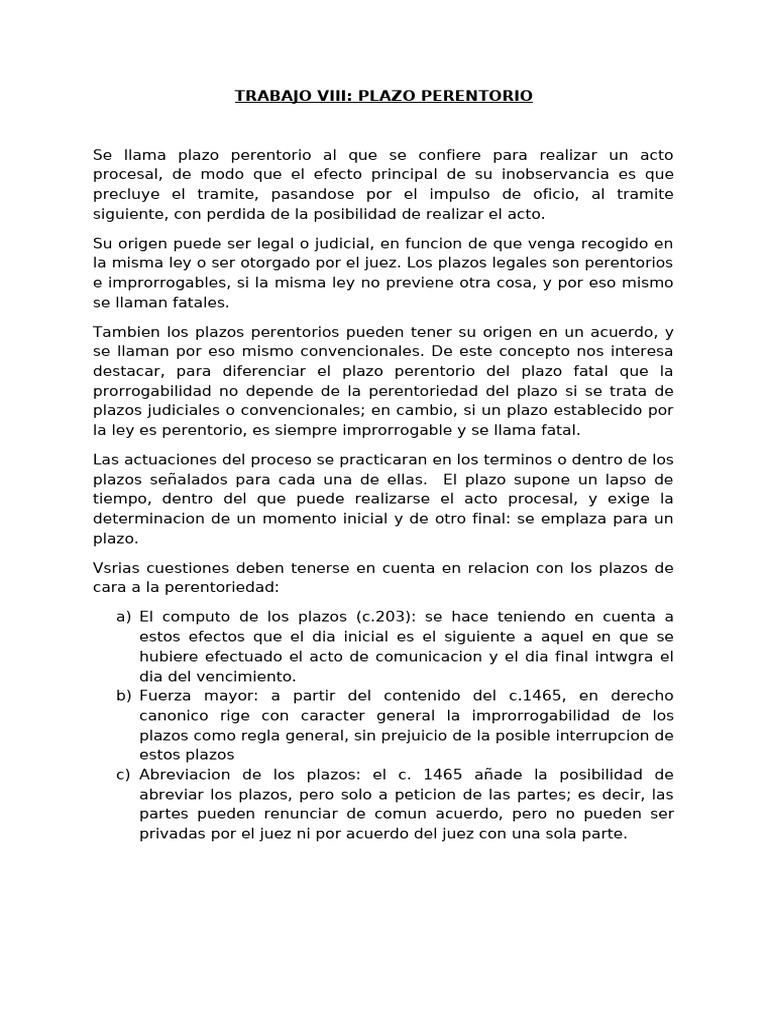 Trabajo Viii Plazo Perentorio | PDF