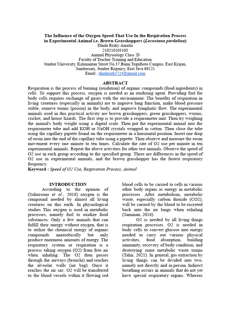 Dinda Rizky Amalia - 210210103103 - Acara 3 | PDF | Breathing ...