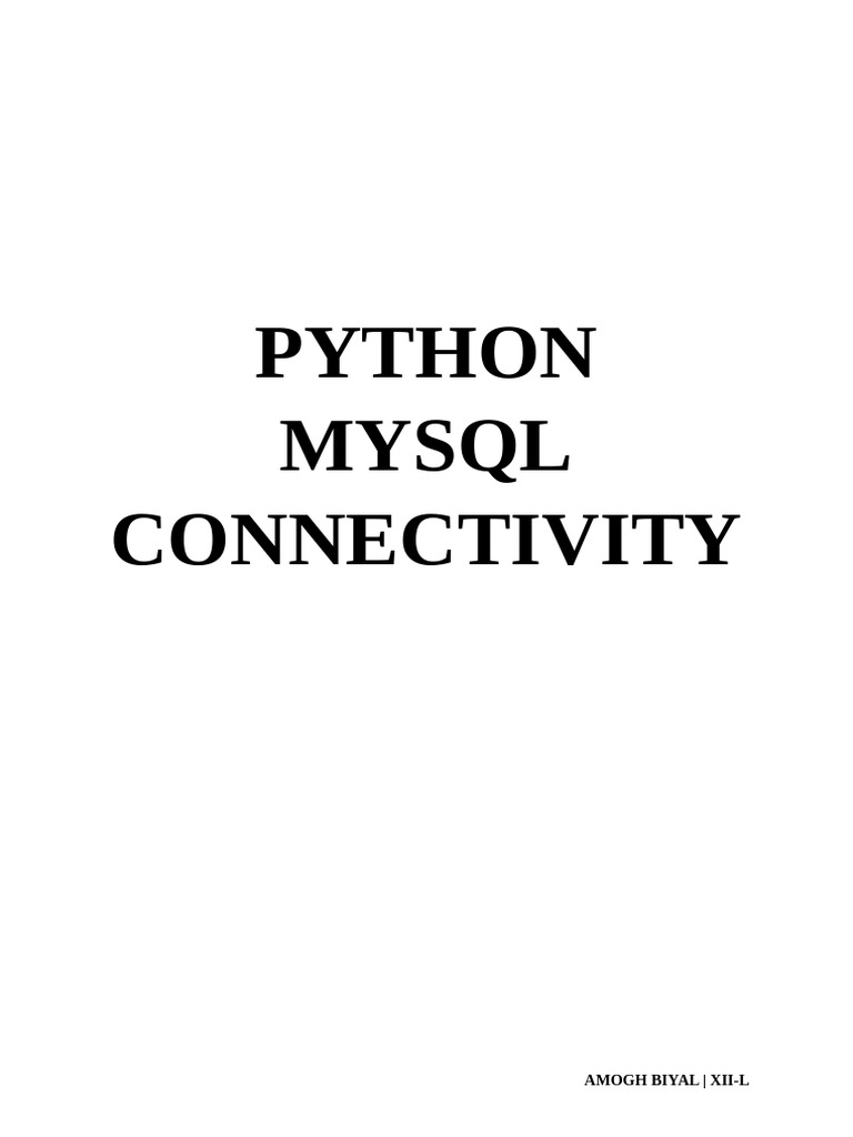 Python Mysql Connectivity Pdf Computer Data Software 3916