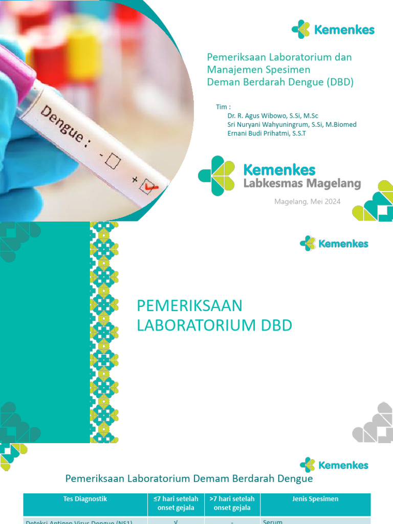 Materi 1. Pemeriksaan Dan Manajemen Spesimen Dan DBD | PDF