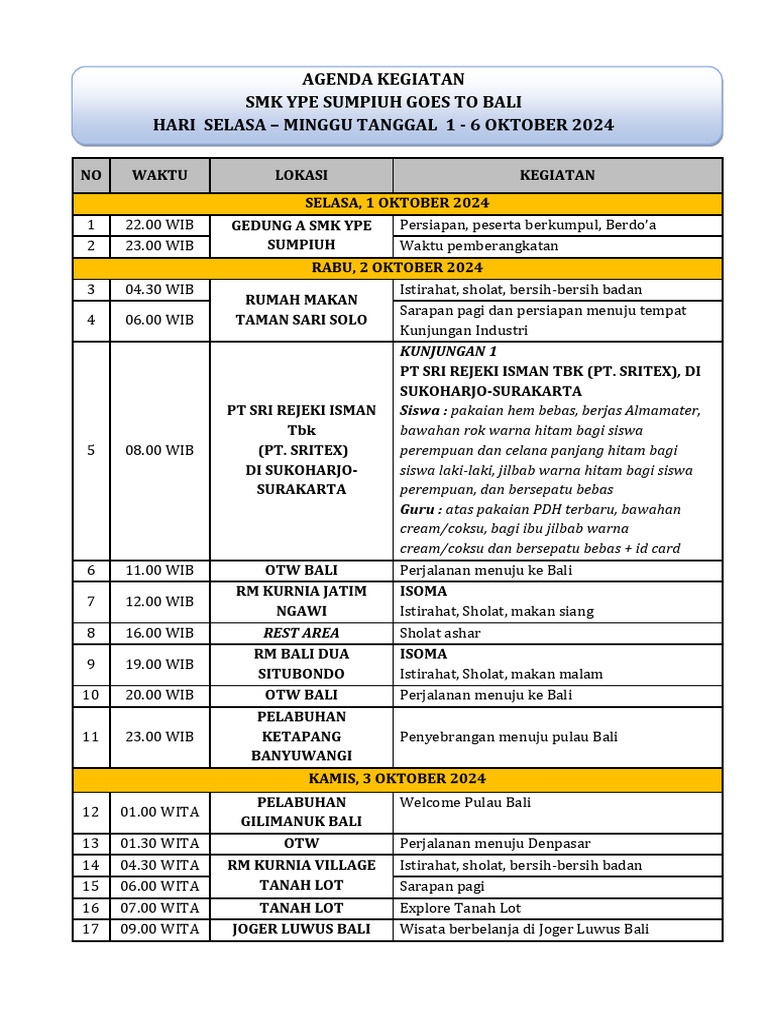 Agenda Kegiatan Ki 2024 Fix Oke | PDF