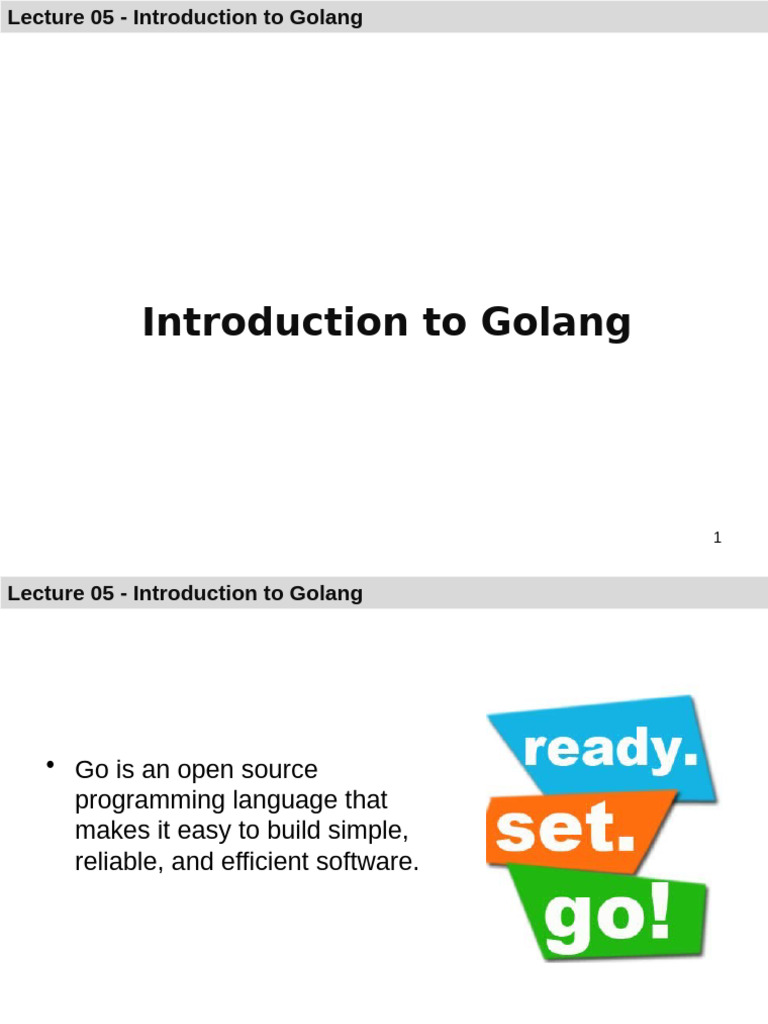 Lecture 05 Introduction To Golang Pdf Version Control Computer File
