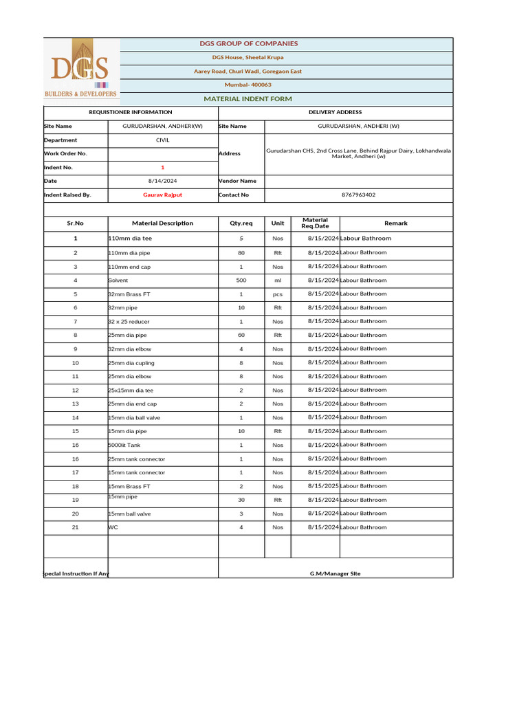 Revised Plumbing Indent | PDF | Building Engineering