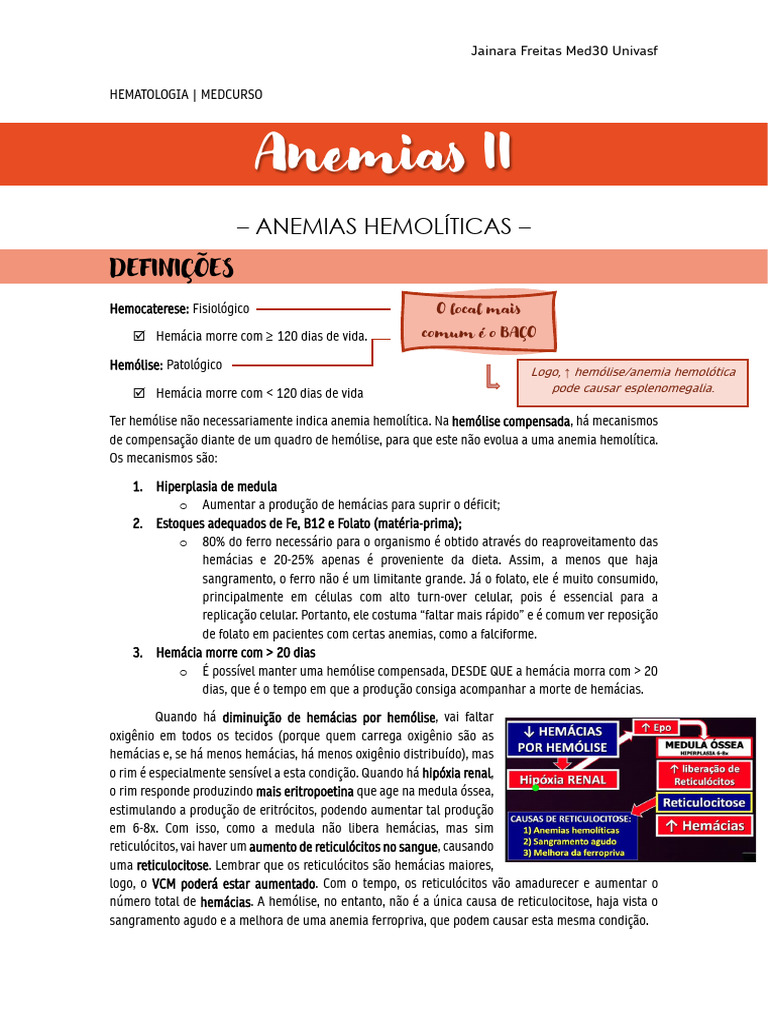 Anemias II - Medcurso | PDF | Hemácia | Anemia