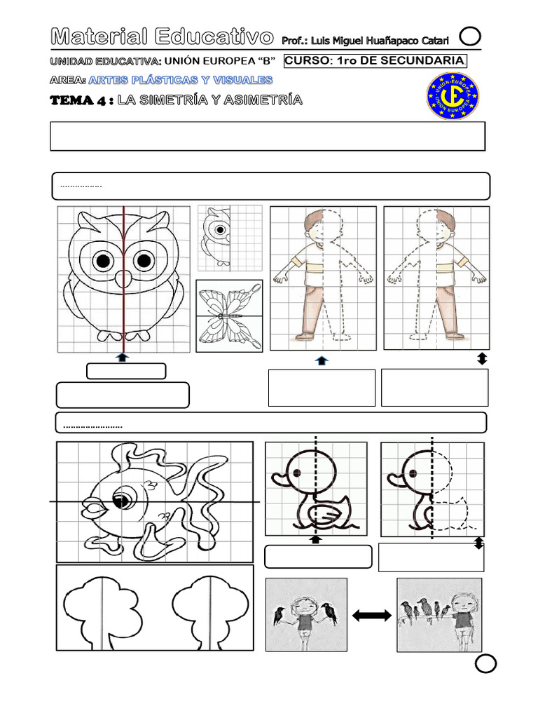 1ro Sec. Tema 4. La Simetria y Asimetria Prof. Luis | PDF | Simetría | Física Matemática