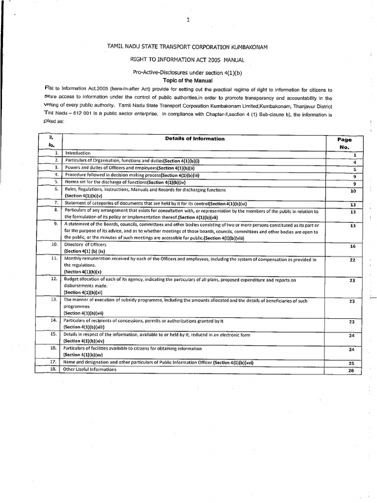 Handbook TNSTC KMB | PDF