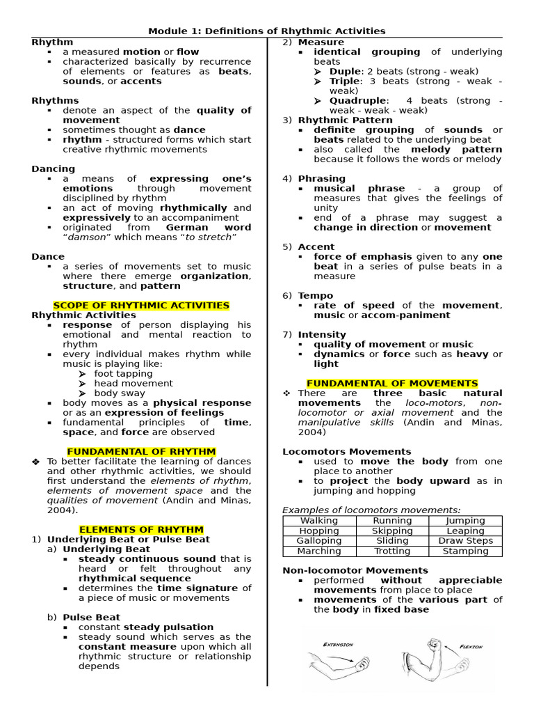 PE3 Module 1 | PDF | Rhythm | Musical Forms