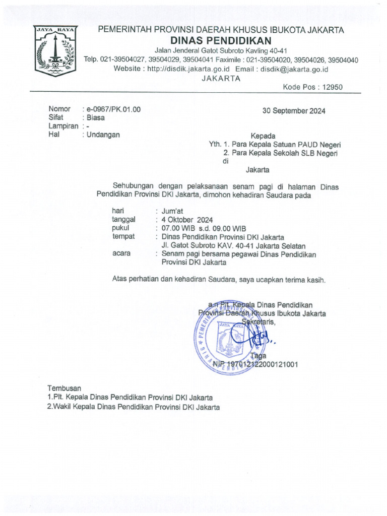 SRT - Undangan Senam Bersama | PDF