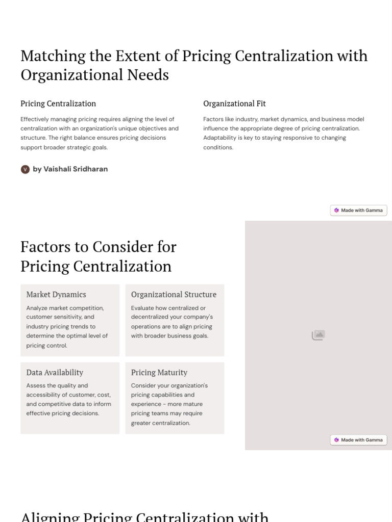 Optimal Pricing Centralization Guide | PDF