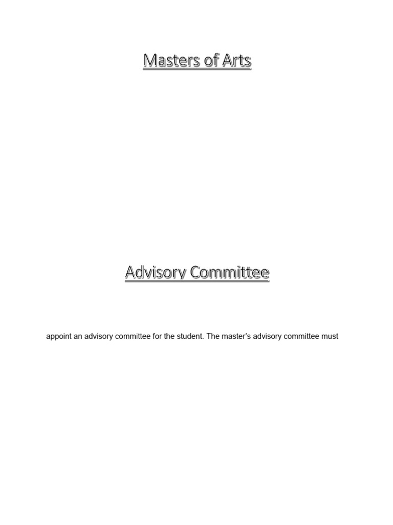 Master of Arts Degree Requirements Guide | PDF | Thesis