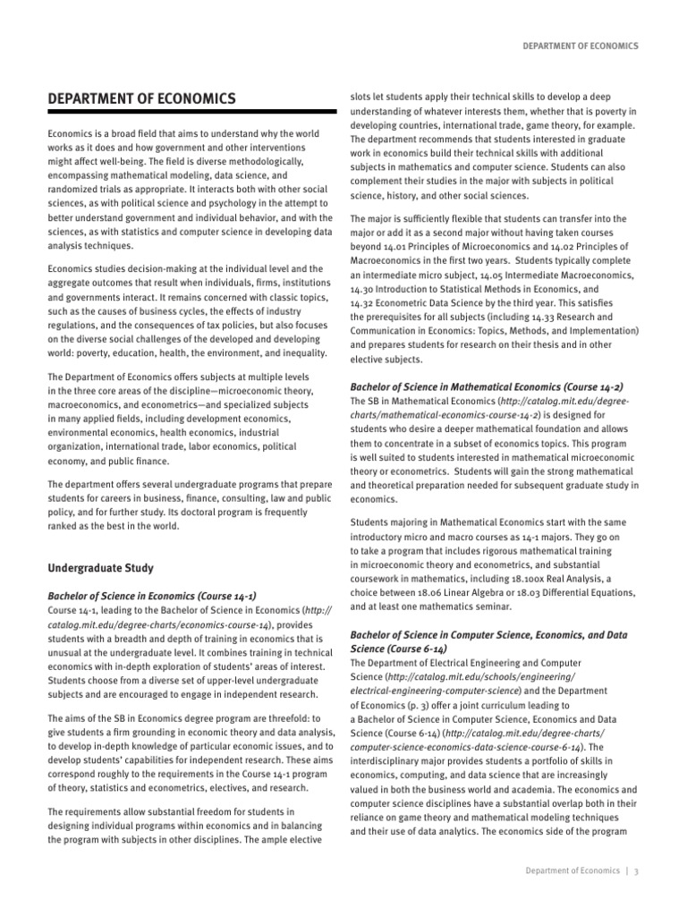 Economics Course Outline | PDF | Macroeconomics | Thesis