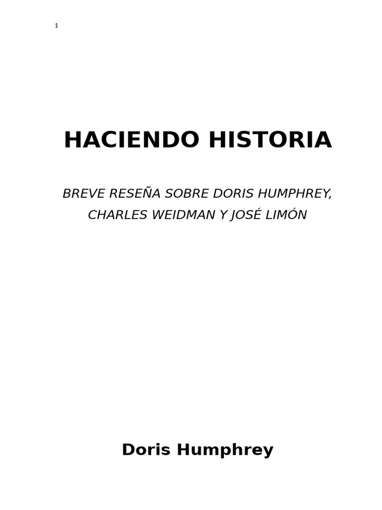 Doris Humphrey: Pionera de la Danza Moderna | PDF | Las artes escénicas ...