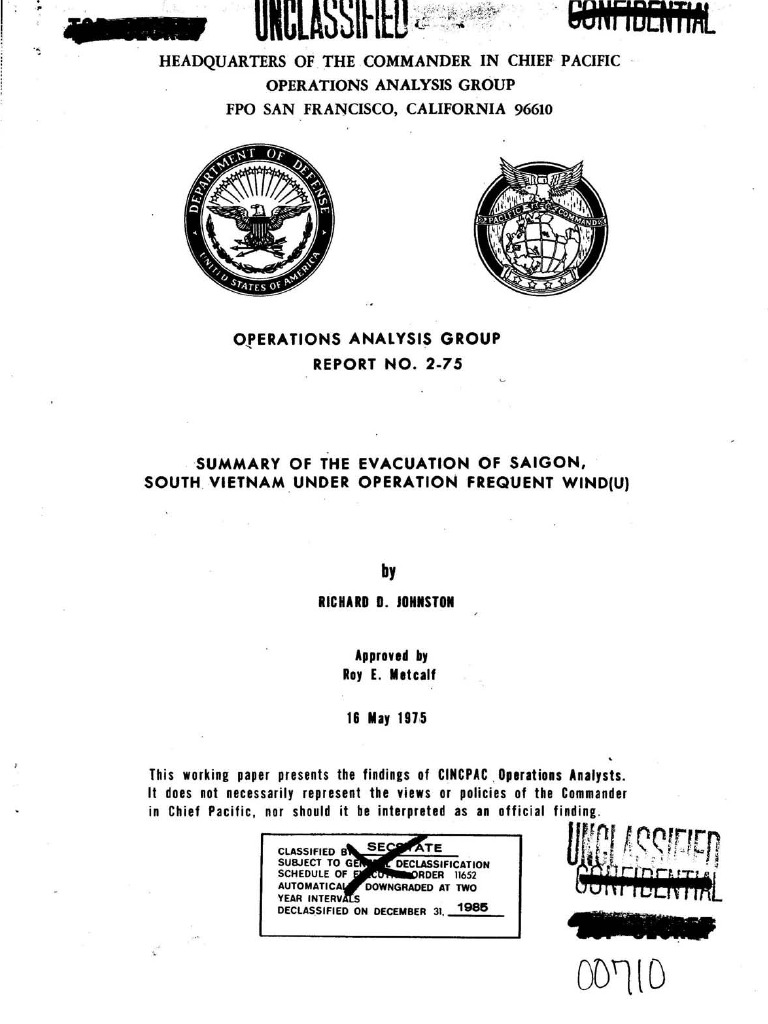 Operation Frequent Wind Summary of The Evacuation 1262 | PDF | People's ...