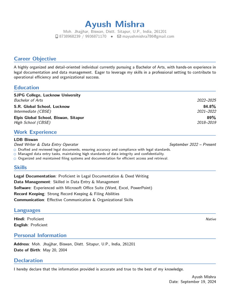 A Customised CurVe CV | PDF | Records Management | Computing