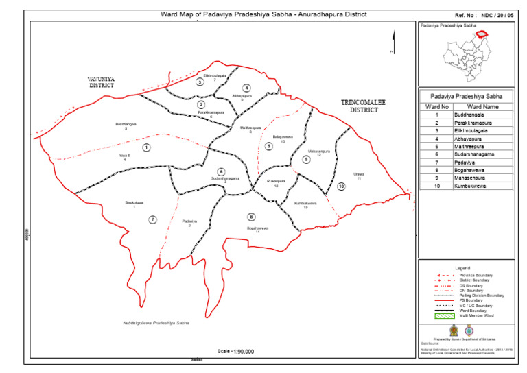 Padaviya Pradeshiya Sabha Ward Map | PDF | Sri Lanka